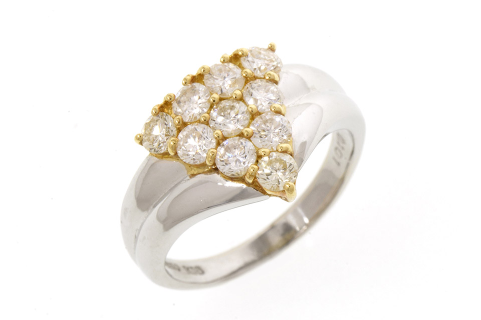 Pt850/K18YG/ダイヤ1.01ct リング
