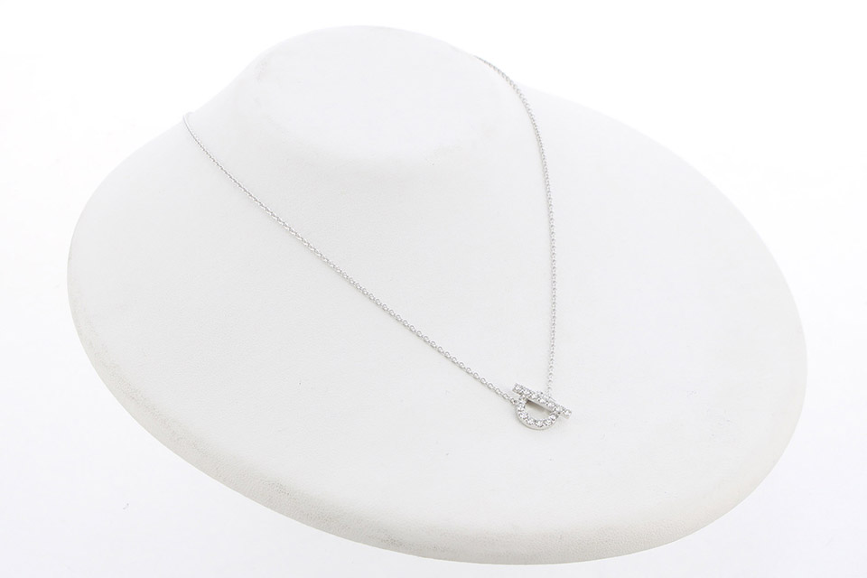 フィネス ネックレス ペンダント K18WG/ダイヤ D0.46ct 未使用